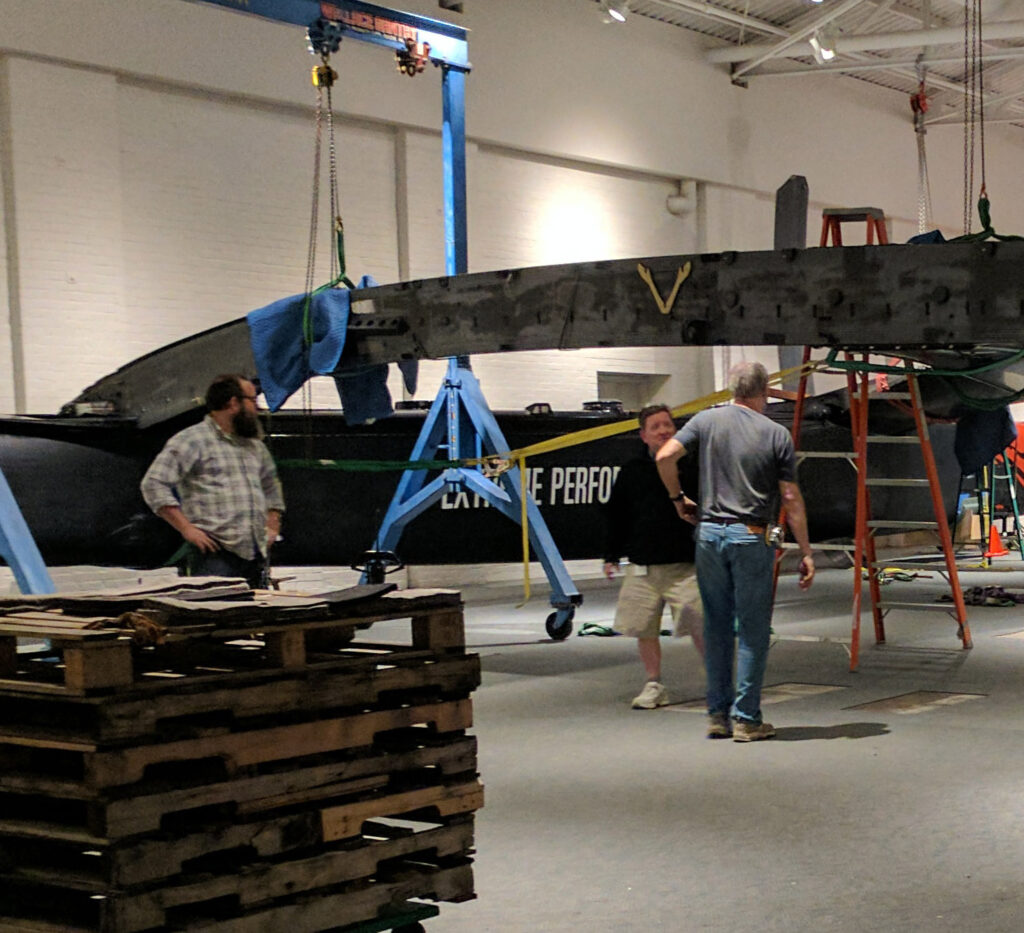 Mounting the stern crossbeam - The Mariners' Museum and Park